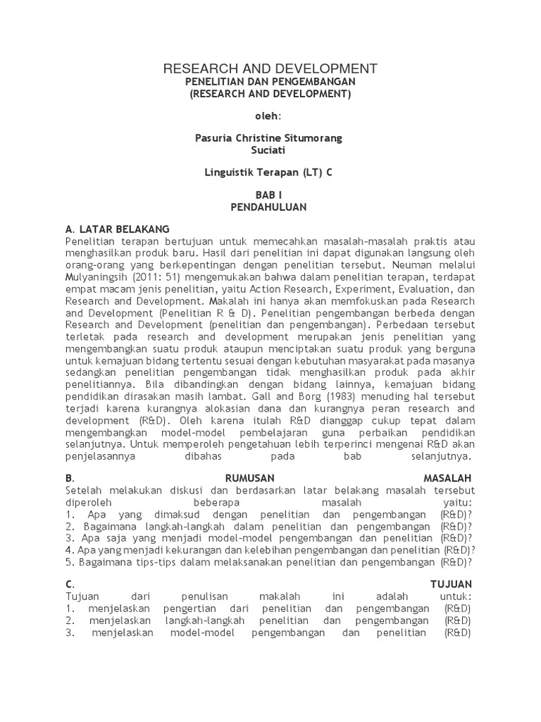 Research and Development | PDF