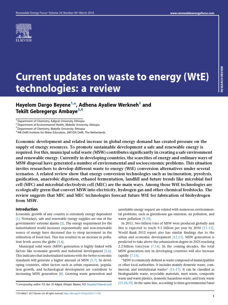 Current Updates On Waste To Energy | PDF | Gasification | Pyrolysis