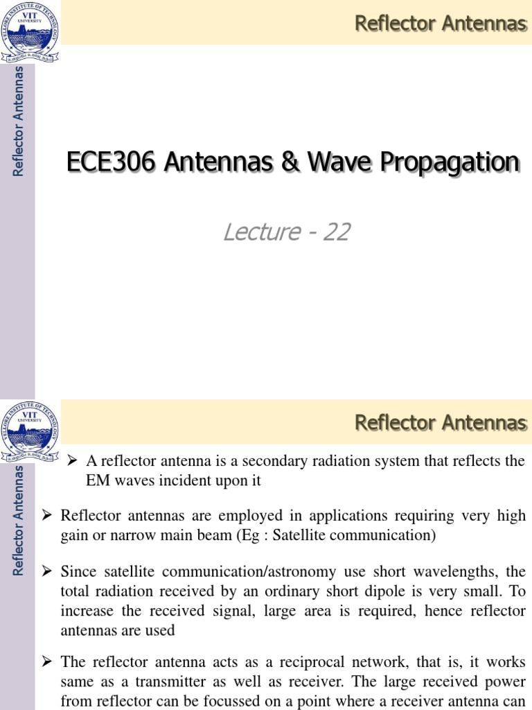Reflector Antenna | PDF | Antenna (Radio) | Reflection (Physics)
