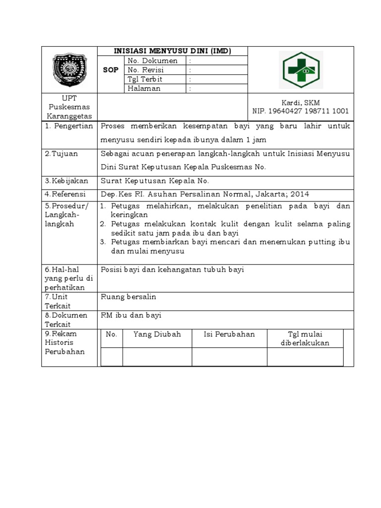 Sop Inisiasi Menyusu Dini | PDF