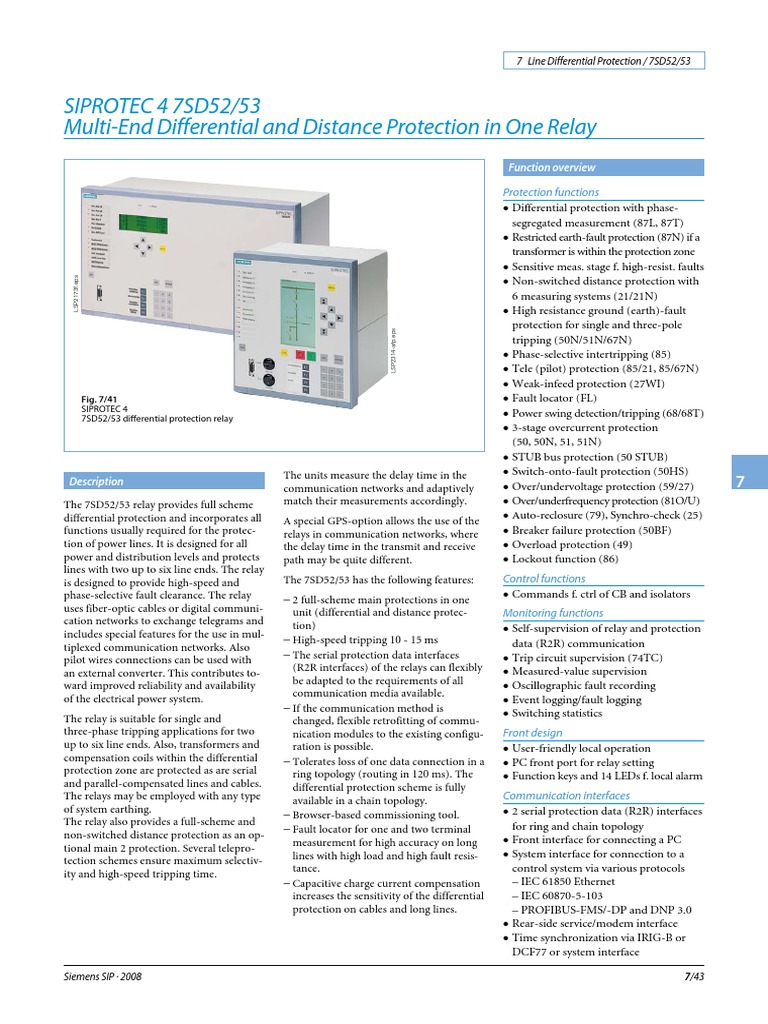 7SD Relay Catalog | PDF | Relay | Network Topology