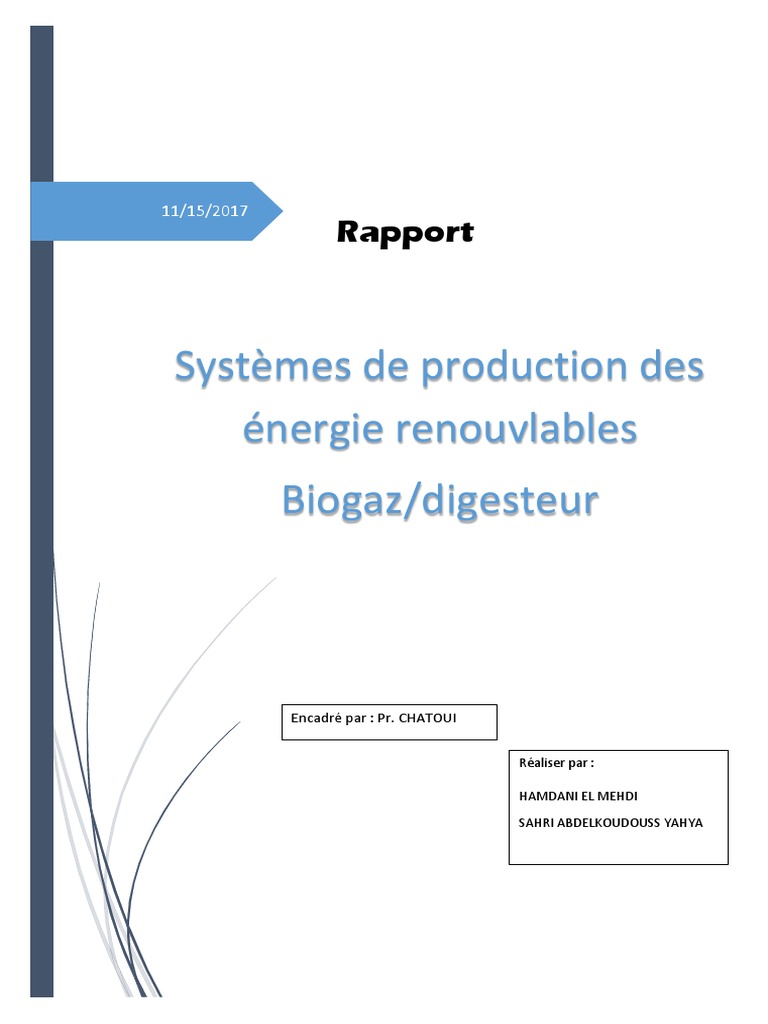 Biogaz/digesteur | PDF | Cogénération | Turbine à gaz