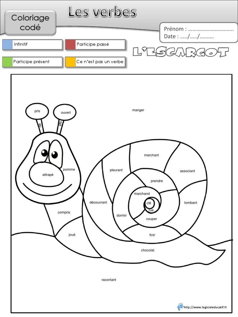 Coloriage Magique Verbes | PDF | Syntaxe | Grammaire