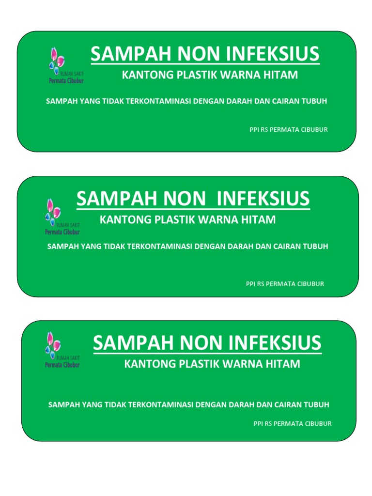 Label Sampah Non Infeksius