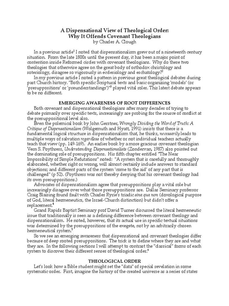 A Dispensational View of Theological Order | Dispensationalism ...