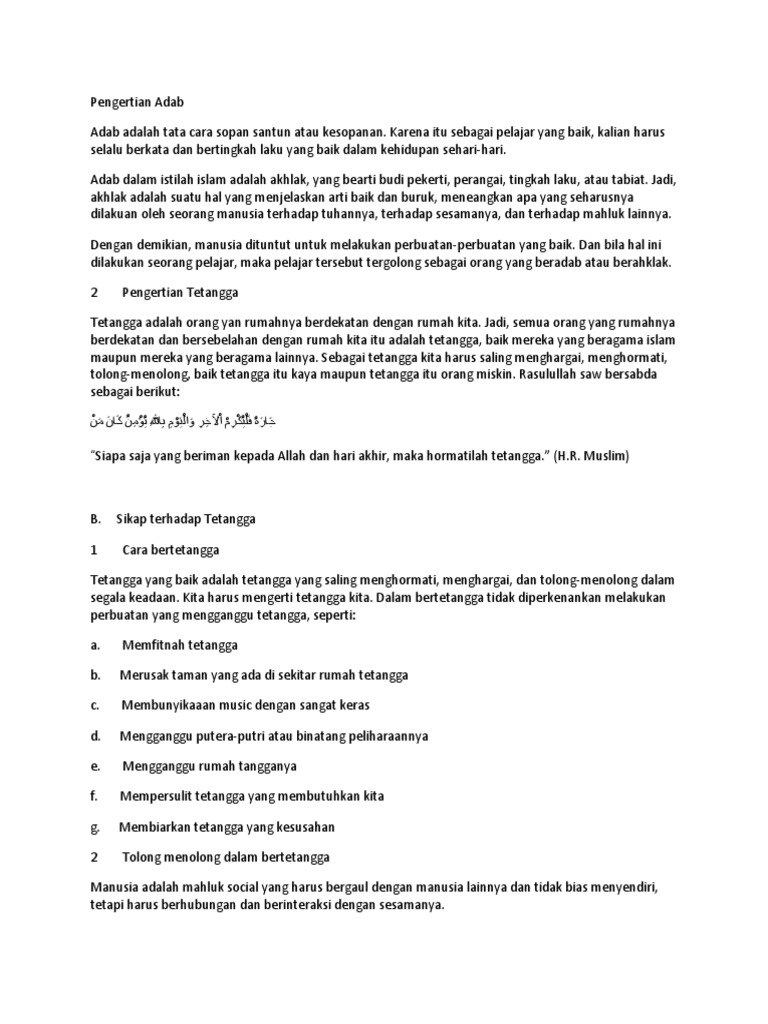 Pengertian dan Arti Adab dalam Islam | PDF