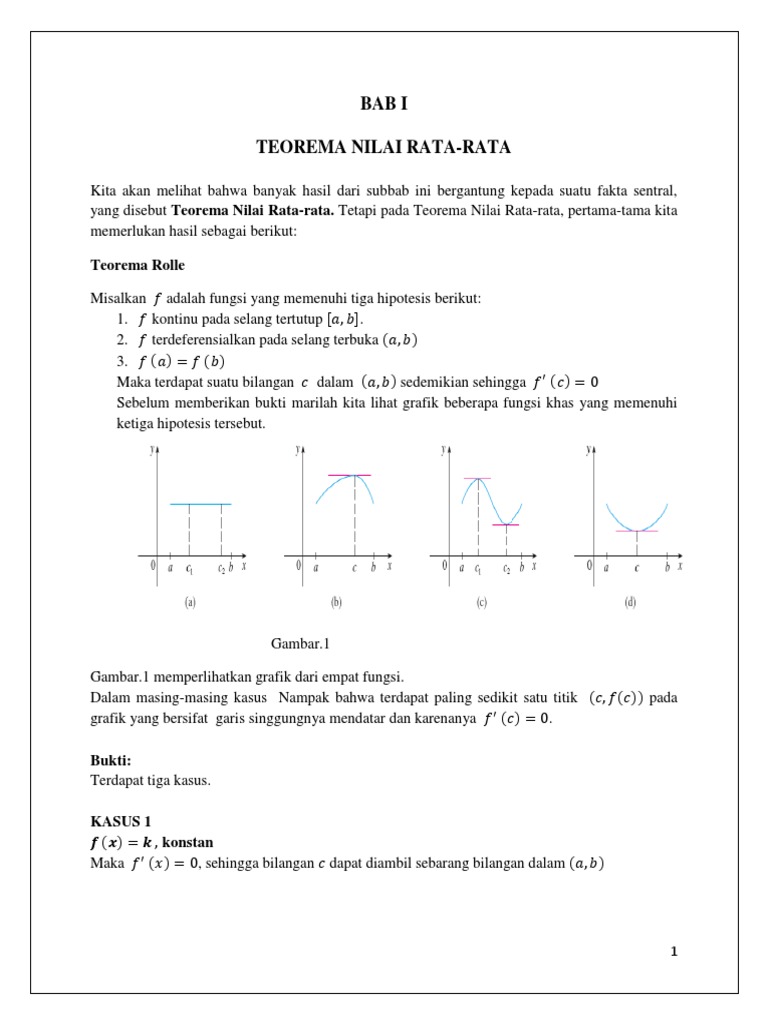 BAB I Teorema Nilai Rata-Rata | PDF