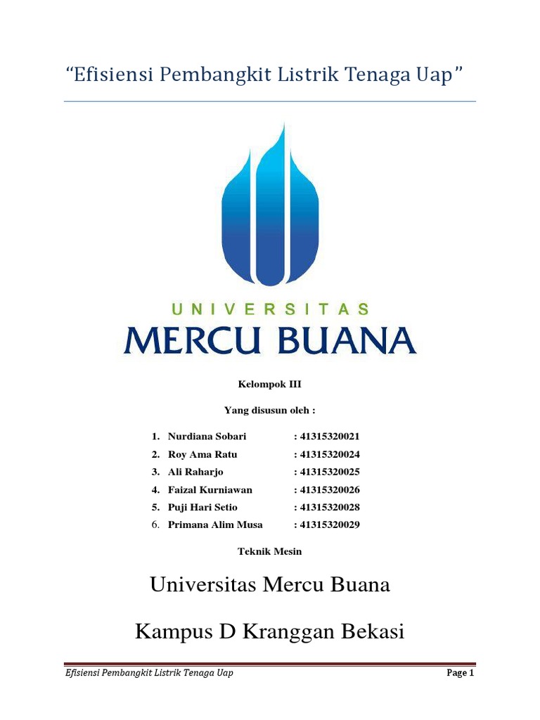 Efisiensi Pembangkit Listrik Tenaga Uap 2 | PDF