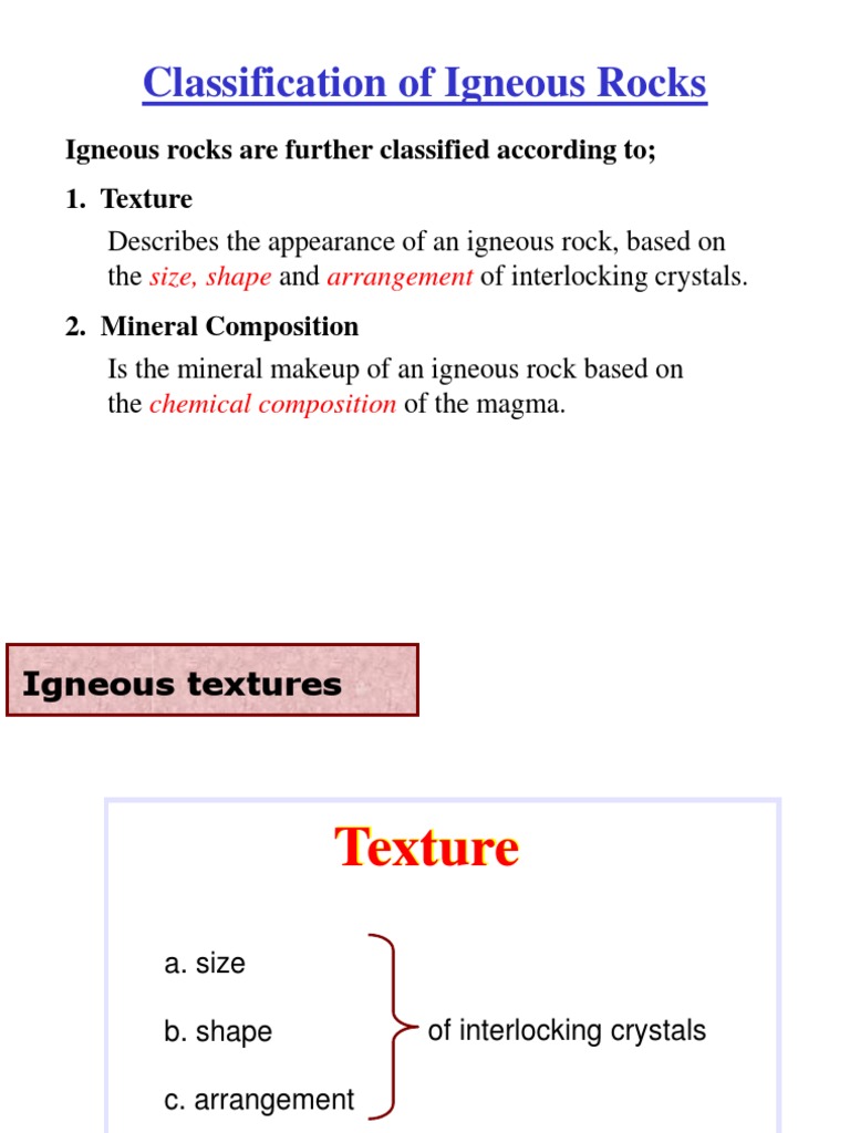 Classification of Igneous Rocks | PDF | Igneous Rock | Rock (Geology)