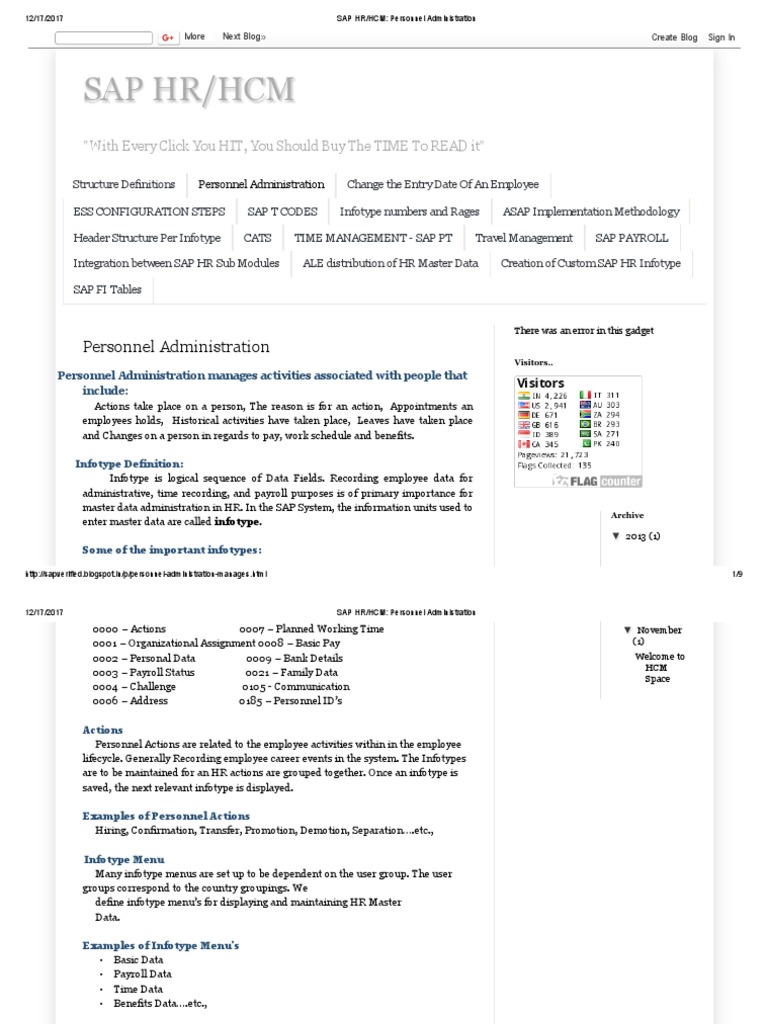 SAP HR - HCM - Personnel Administration | PDF | Human Resource ...