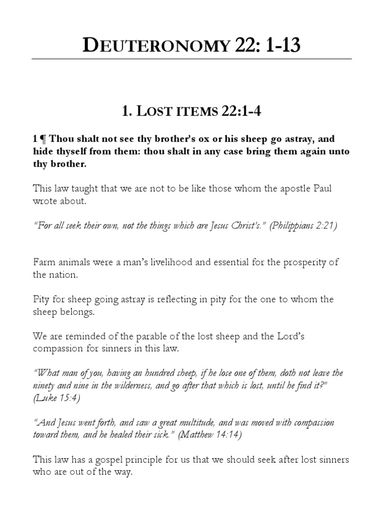 Deuteronomy 22 | PDF | Book Of Deuteronomy | Jesus