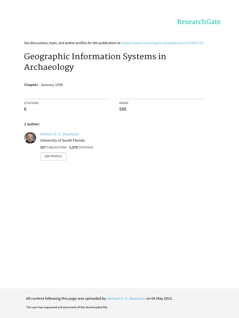 GIS in Modern Archaeological Research | PDF | Geographic Information System | Archaeology