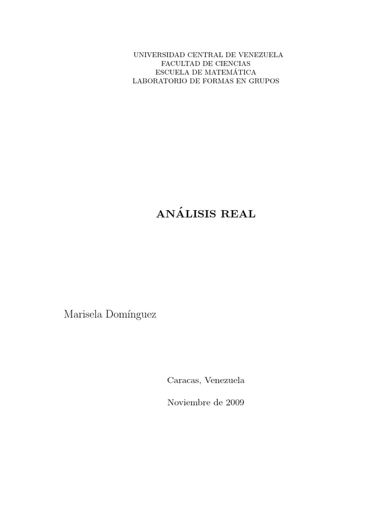 Analisis Real Dominguez | PDF | Series (Matemáticas) | Integral