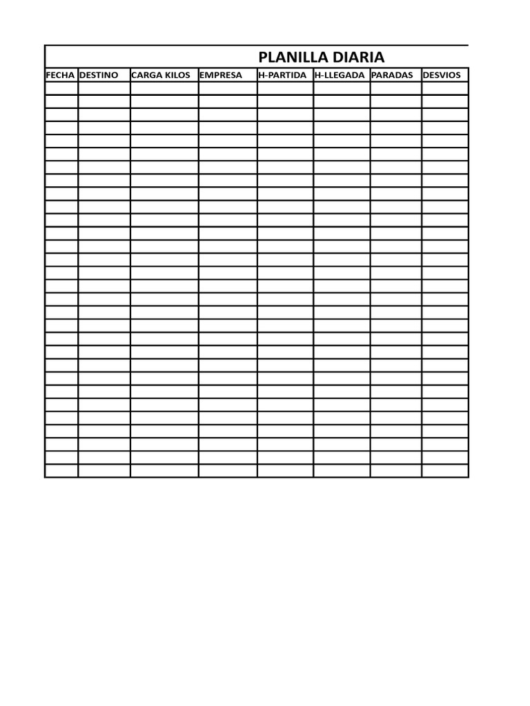 Planilla Diaria | PDF