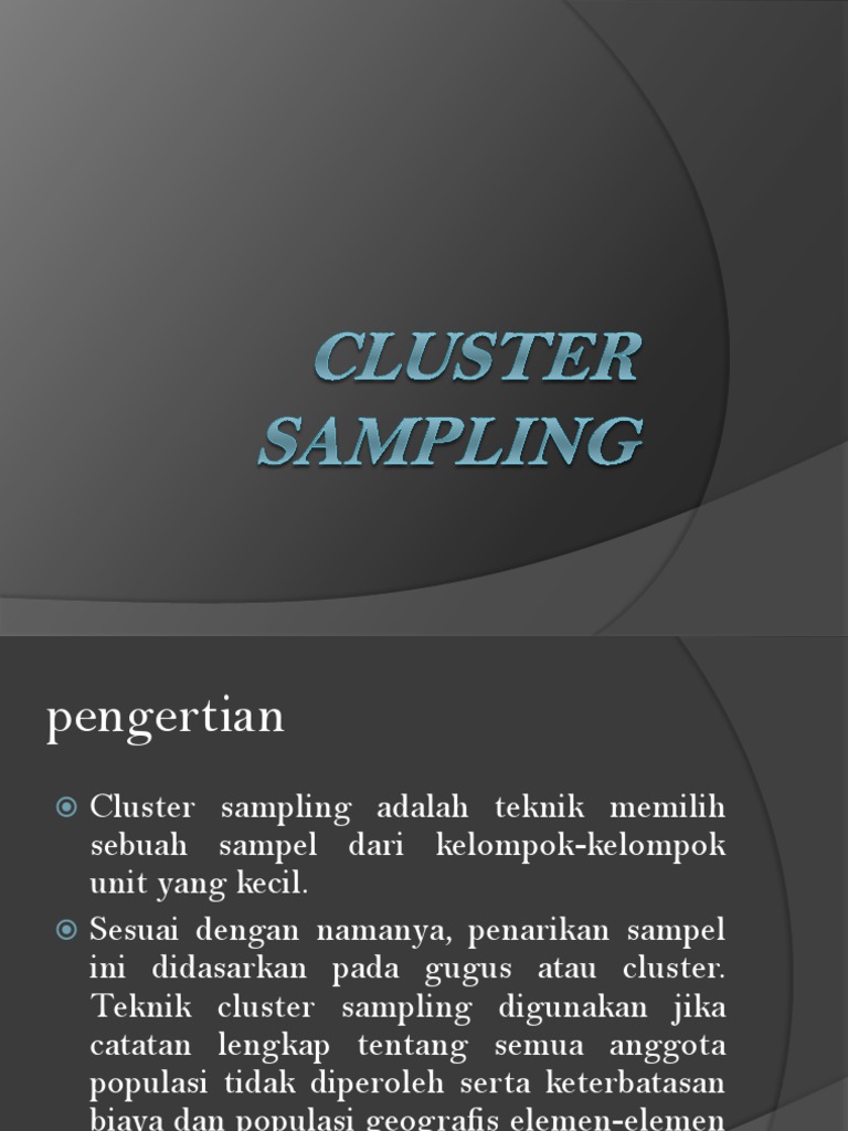 Cluster Sampling | PDF
