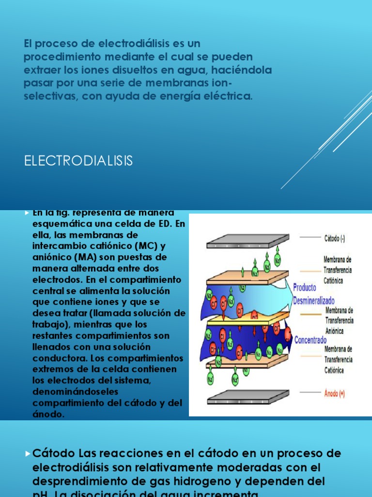 Proceso de Electrodiálisis en Agua | PDF | Electrodo | sal