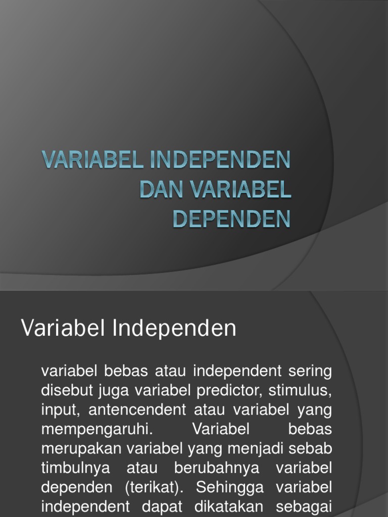 Variabel Independen Dan Variabel Dependen | PDF