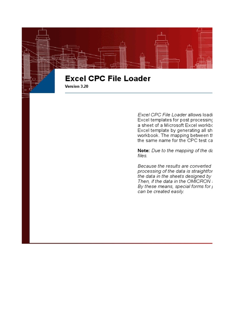 Excel CPC 100 File Loader1 | PDF