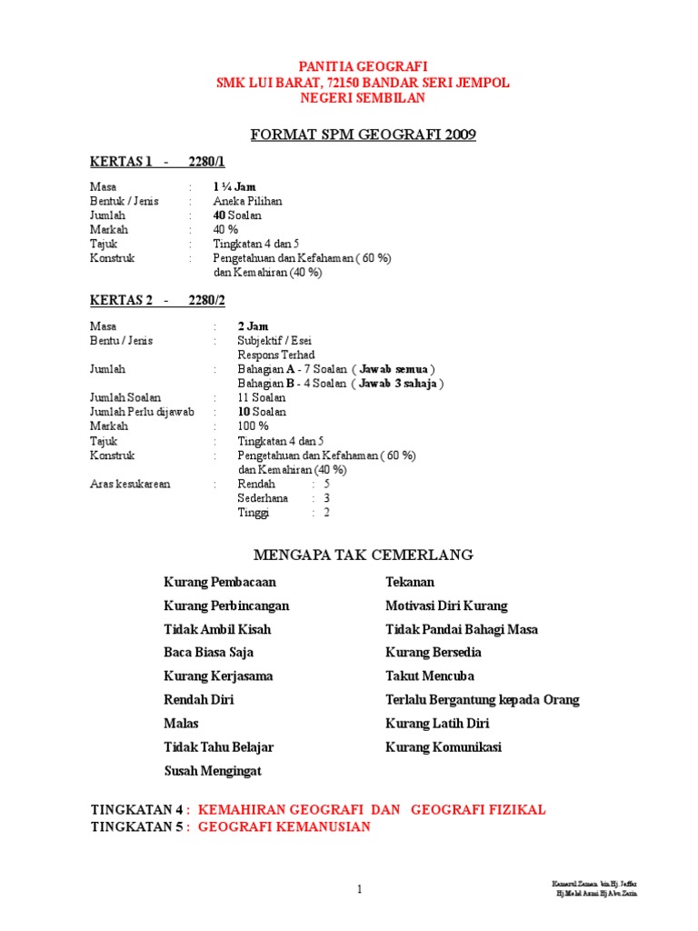 Nota Buku Teks Geografi Ting 4 Dan 5 PDF | PDF