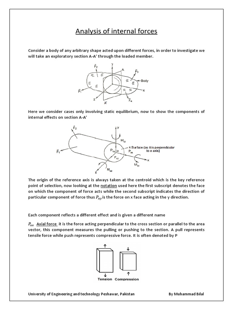Internal Forces Analysis in Engineering | PDF | Bending | Force