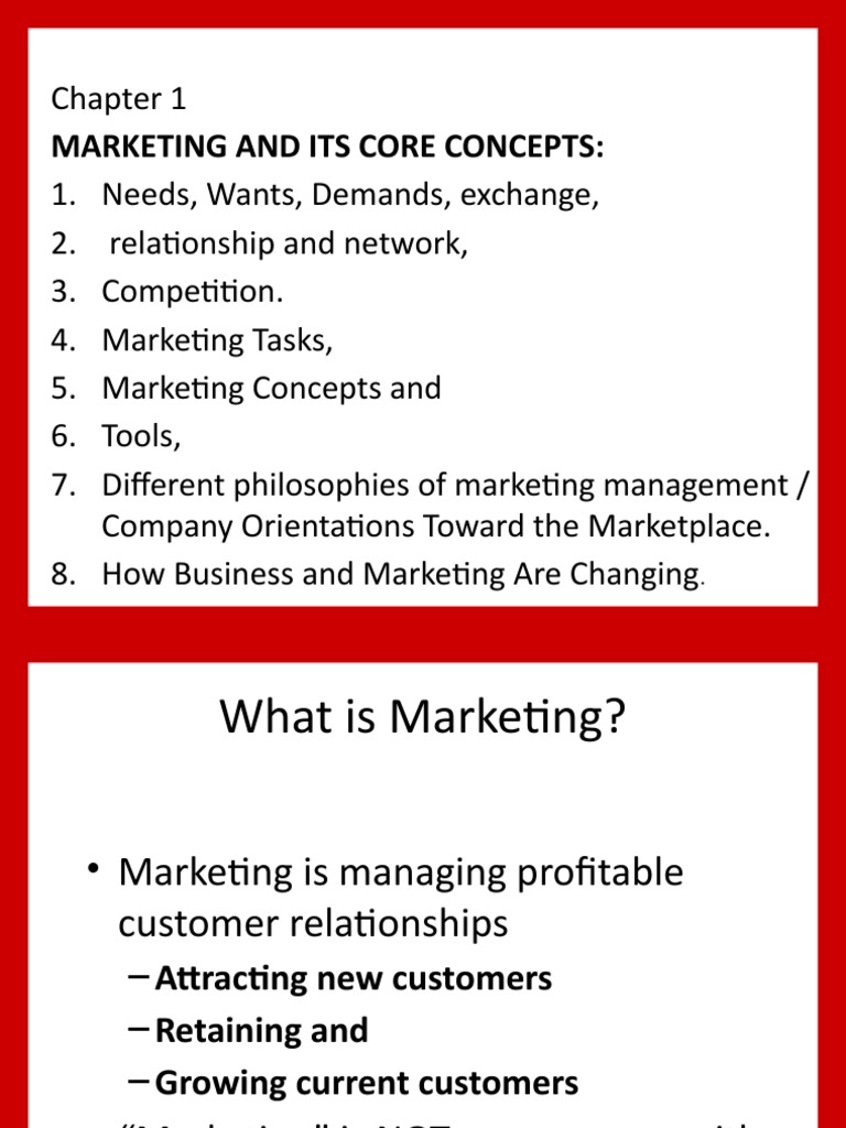 Core Concepts of Marketing Explained | PDF | Marketing | Market (Economics)