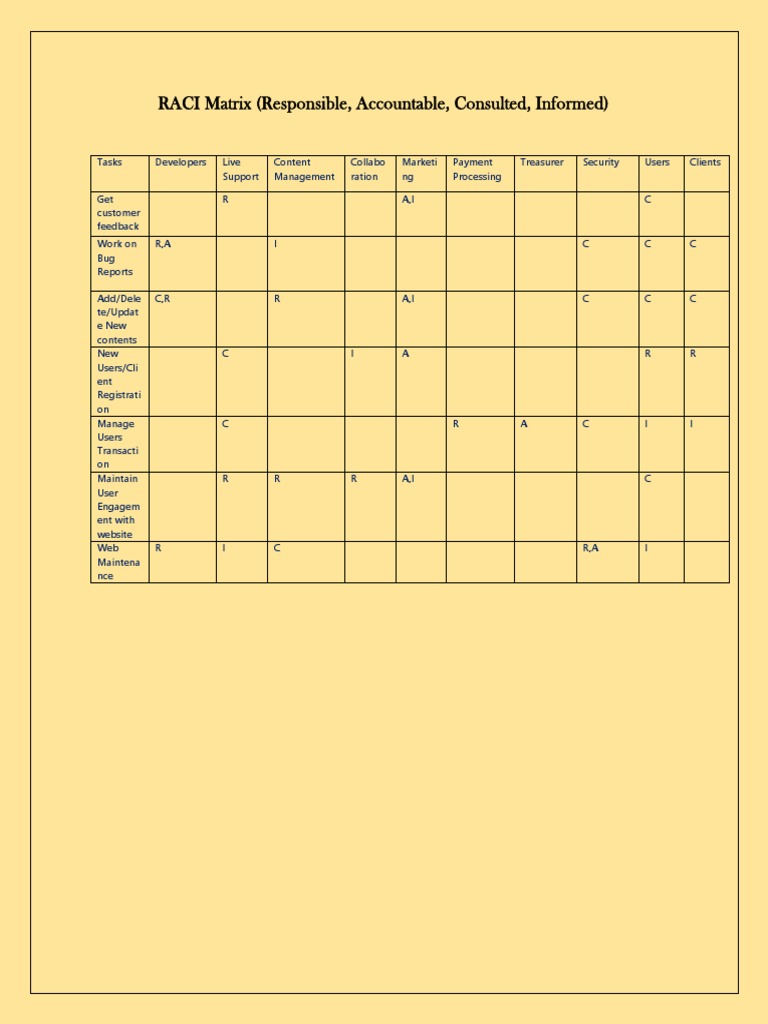 RACI Matrix Onion | PDF