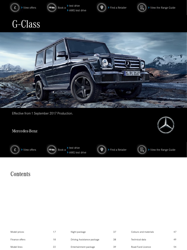 G Class: Effective From 1 September 2017 Production | PDF ...