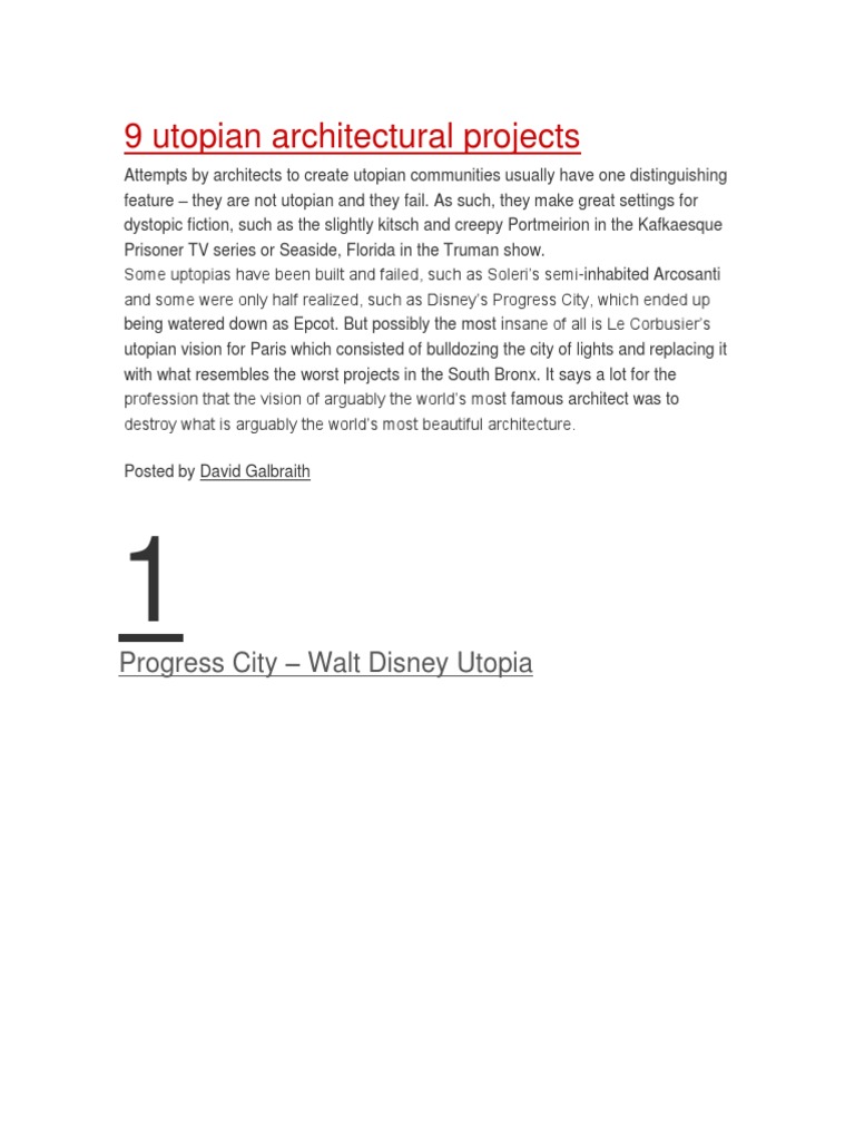 9 Utopian Architectural Projects | PDF