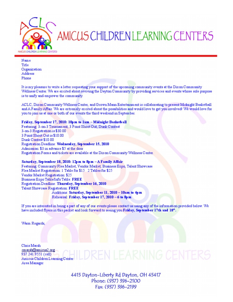 Participation Re Letter