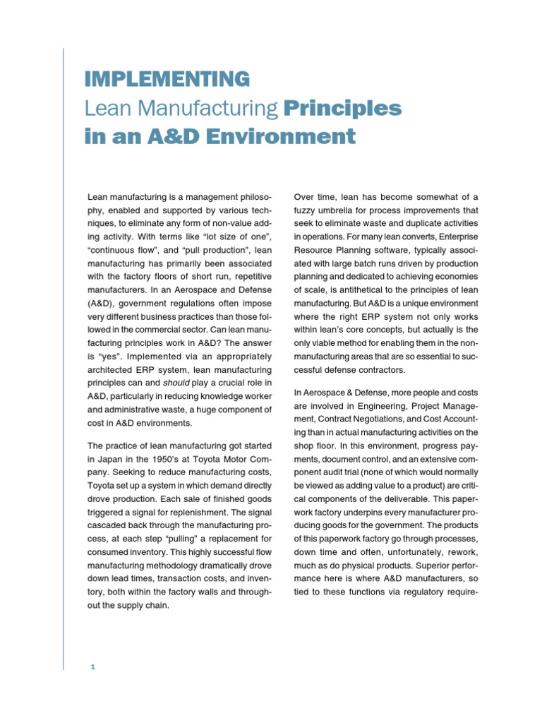 Lean Manufacturing Principles | PDF | Lean Manufacturing | Enterprise ...