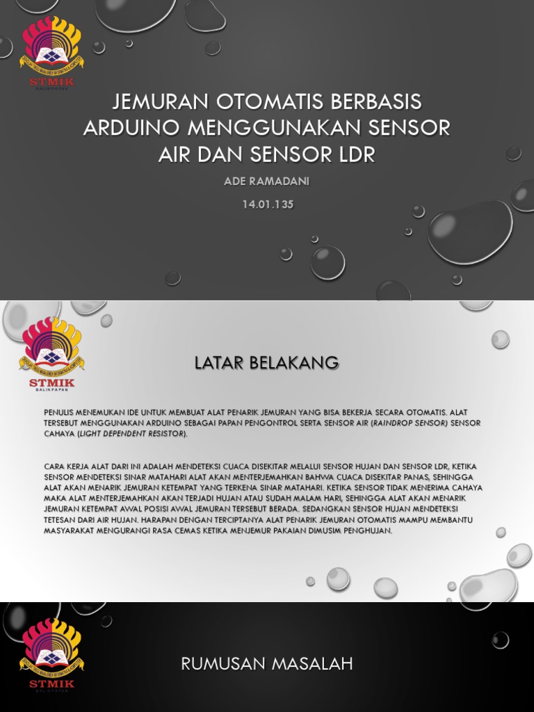 Jemuran Otomatis Berbasis Arduino Menggunakan Sensor1 | PDF