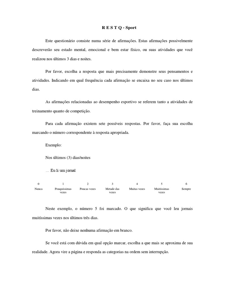 RestQ Basic Questionário de Estresse | PDF | Pensamento | Psicologia