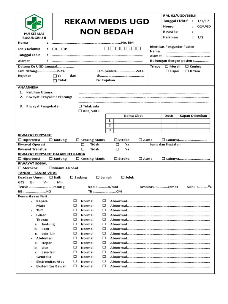 Rekam Medis Ugd | PDF