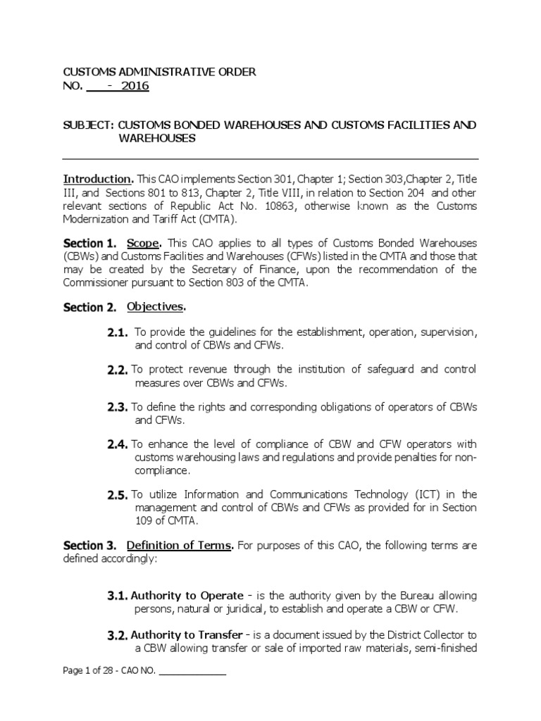 Customs Bonded Warehousing System | PDF | Customs | Economies