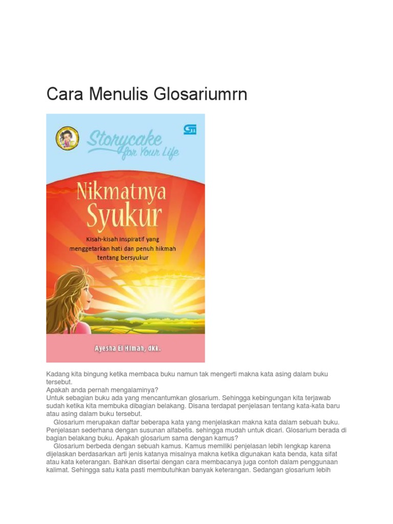 Cara Menulis Glosariumrn | PDF