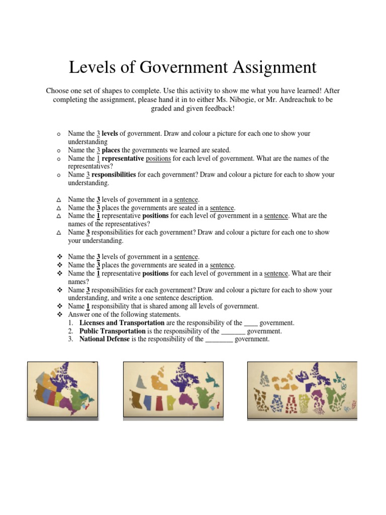 levels of government assignment