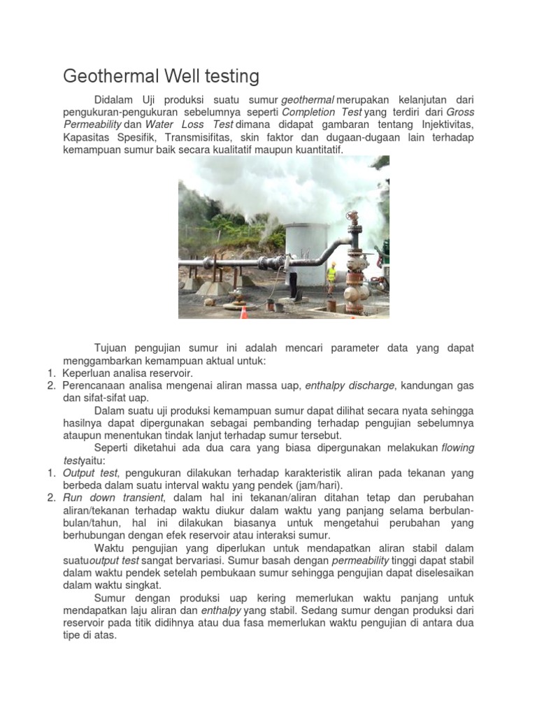 Geothermal Well Testing | PDF