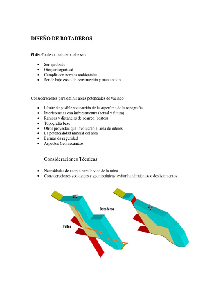 Diseño de Botaderos | PDF | Minería | Transporte