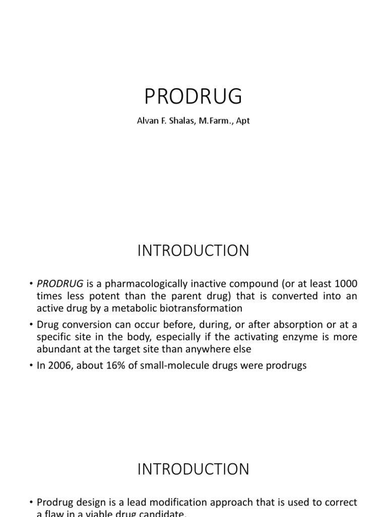 11 Prodrug | PDF | Metabolism | Injection (Medicine)