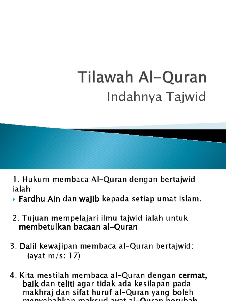 Tilawah Al-Quran Indahnya Tajwid | PDF