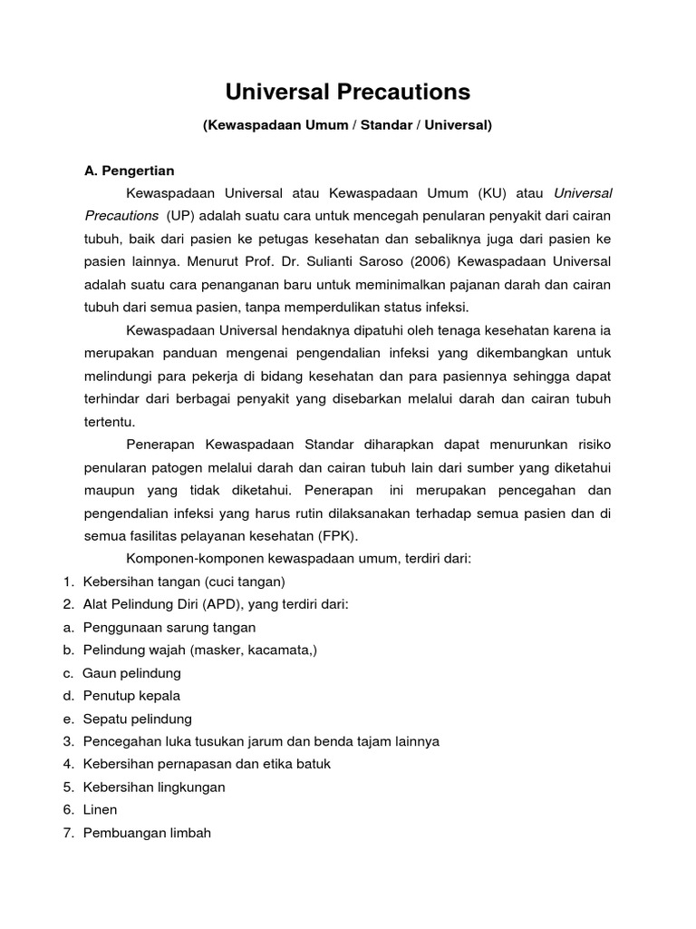 Universal Precautions | PDF