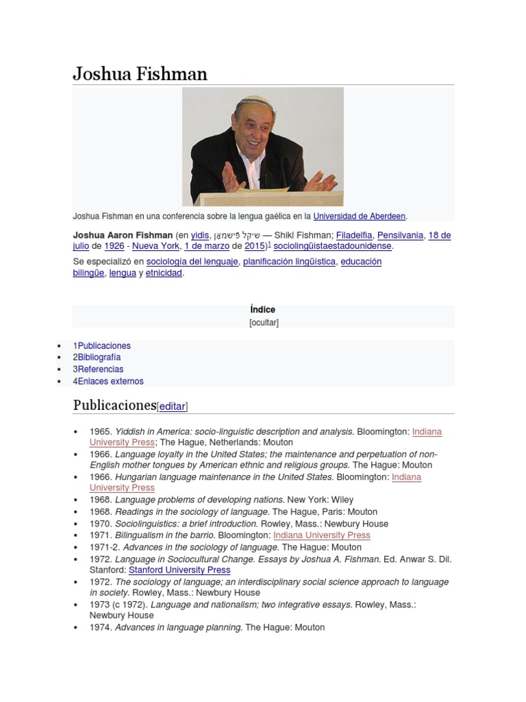 Joshua Fishman | Sociolinguistics | Linguistics