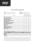 Checklist Plancha Compactadora | PDF
