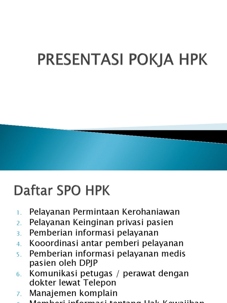 Presentasi Pokja HPK | PDF