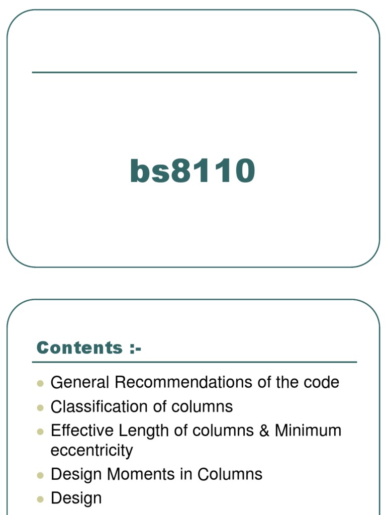 BS8110 Column Design Guide | PDF | Column | Strength Of Materials