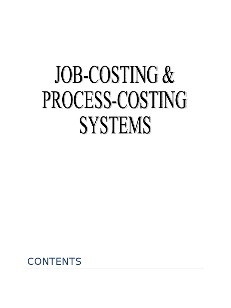 Job Costing Process Costing | Download Free PDF | Cost | Inventory