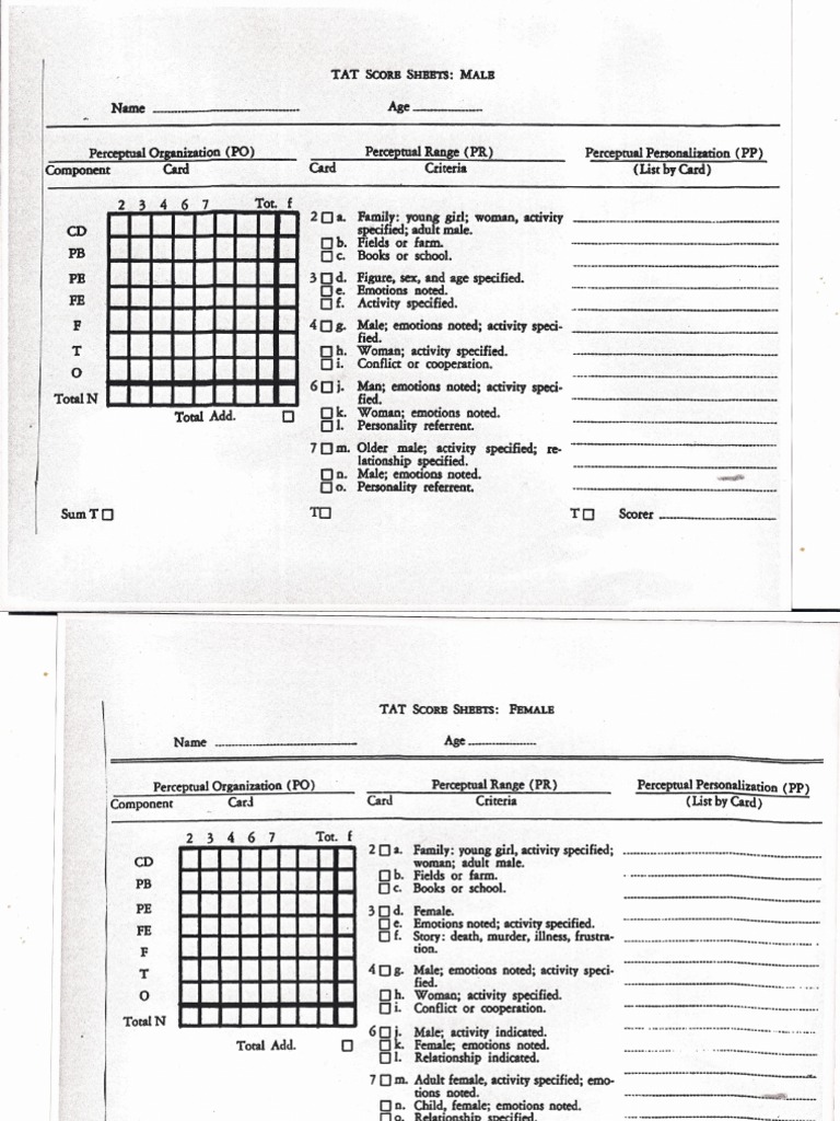 TAT Score Sheets Murray | PDF | Sports | Chess