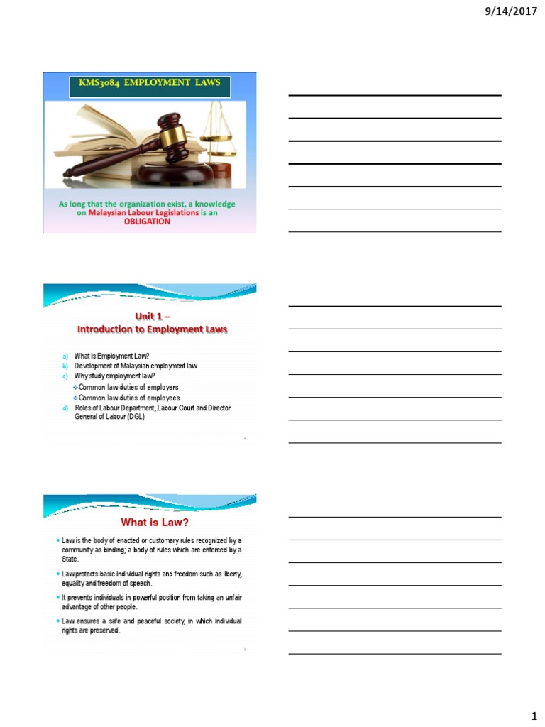 Malaysian Employment Laws Overview Pdf Employment Industrial