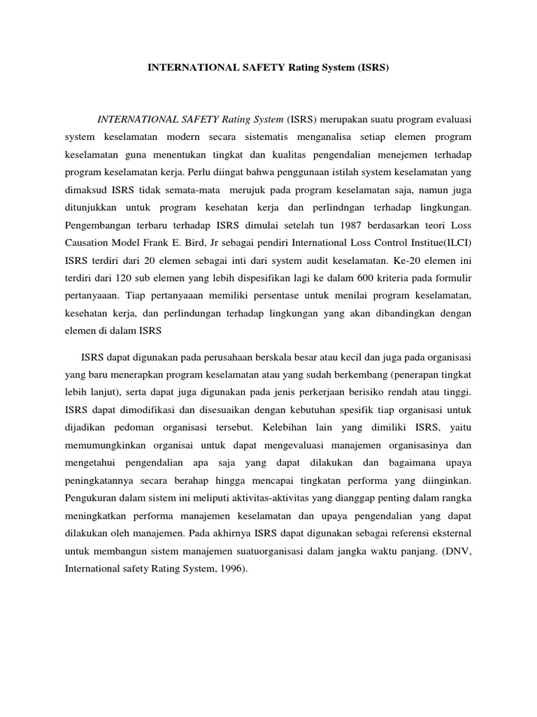 International Safety Rating System | PDF