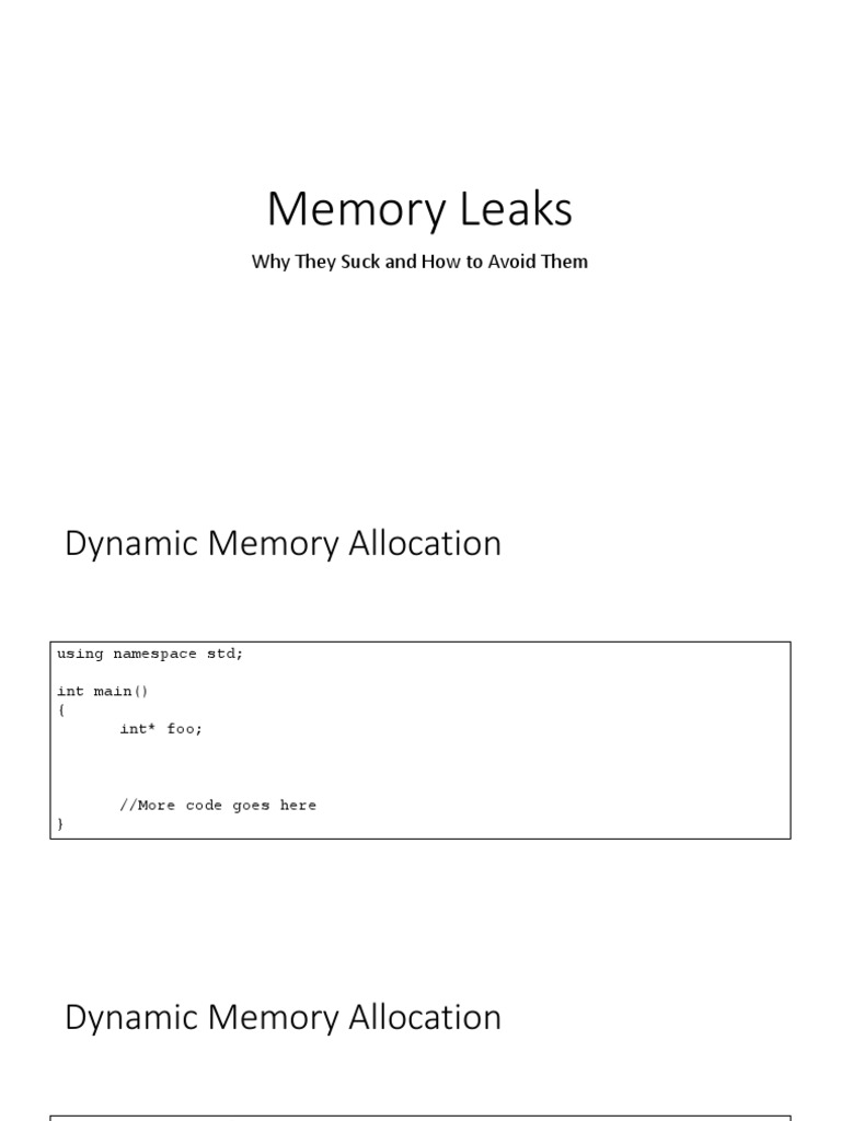 Memory Leaks IA Audition | PDF | Pointer (Computer Programming) | Software Development